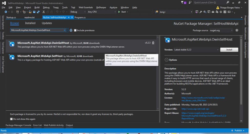 Criando Um Self Host Web Api Thiago Borges Net